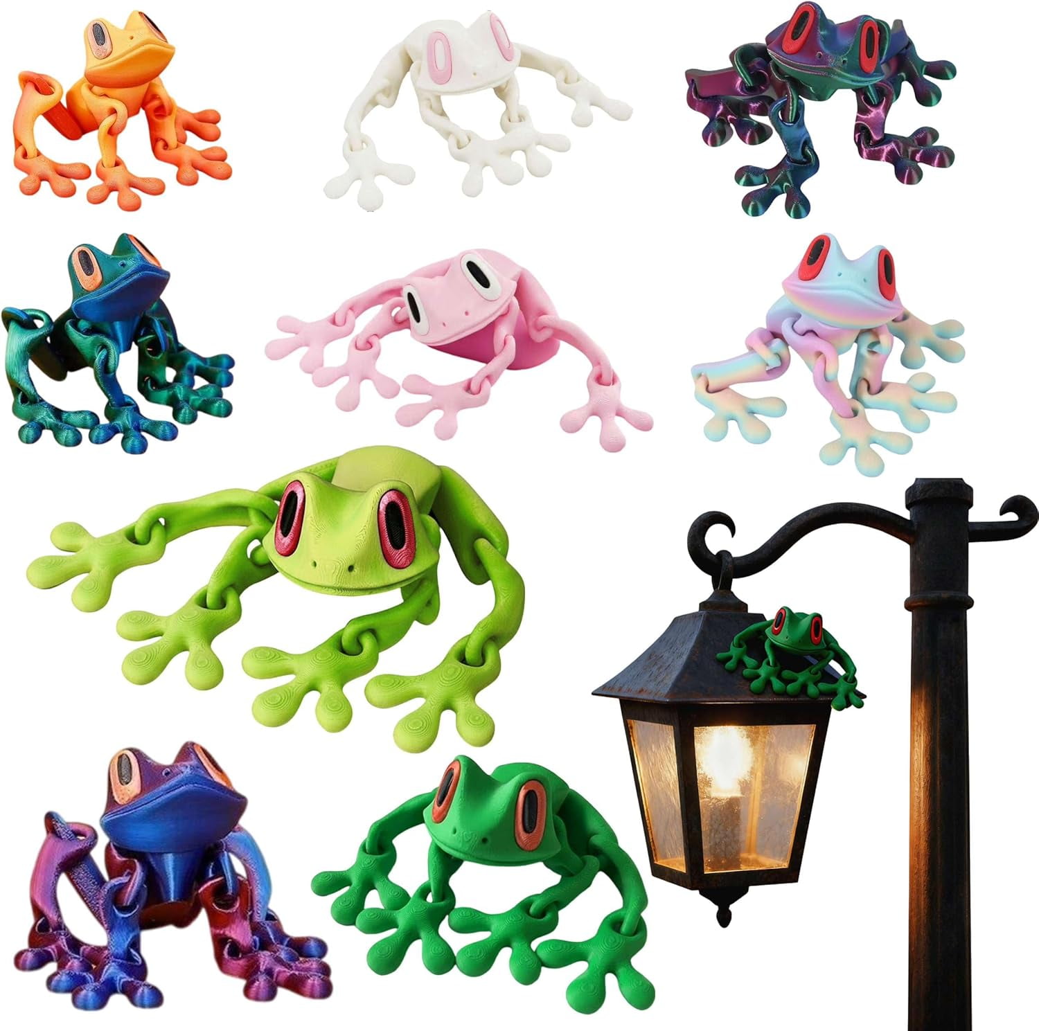 3D Printed Magnetic Frog, 10Pcs Magnets Frog Fridge Decor, High-Density ...