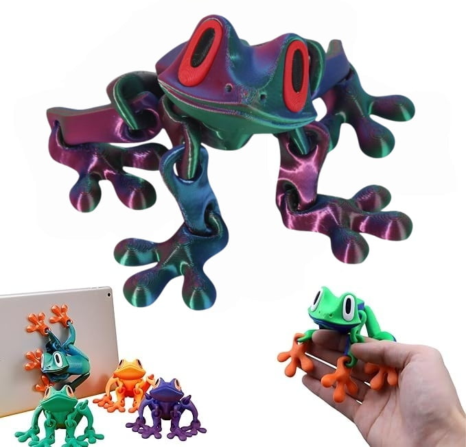 3D Printed Magnetic Frog Toy, Articulated 3D Printed Frog Decorative ...