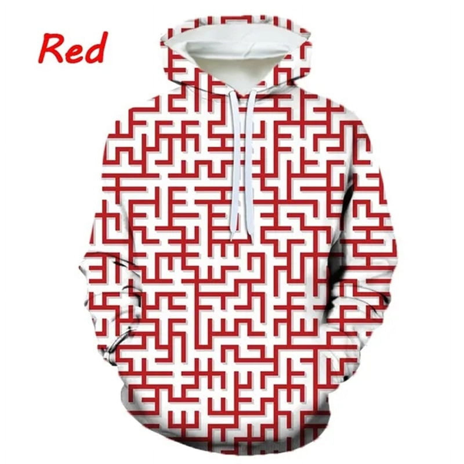 3D Printed Maze Pattern Hoodie For Men Women Casual Plus Size ...