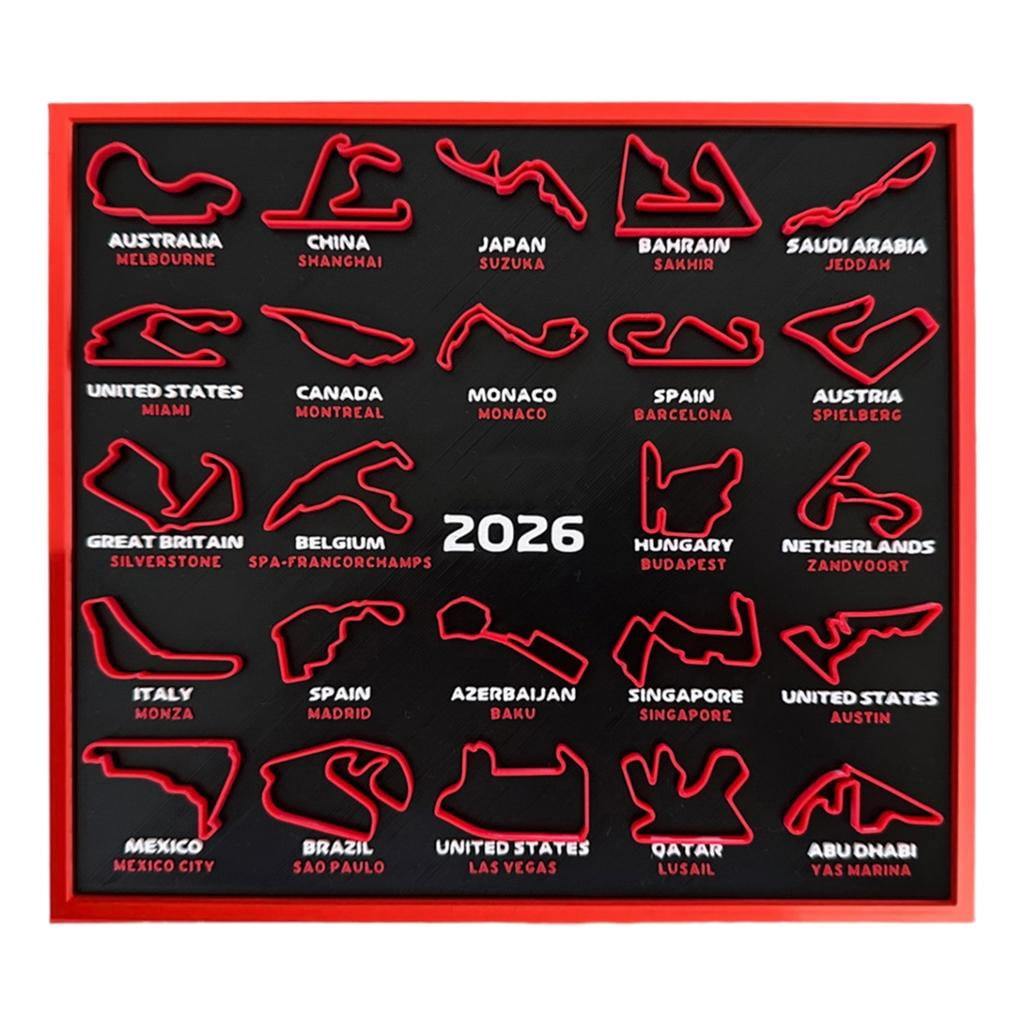 3D Printed Motorsport Schedule Calendar 2026 Motorsport Event Dates ...