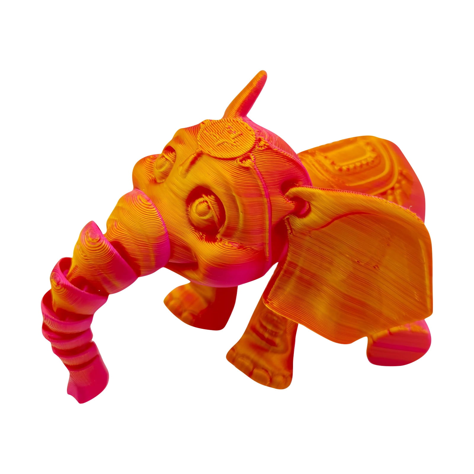3D Printed Movable Elephant Toy, Elephant with Movable Joints Cartoon ...
