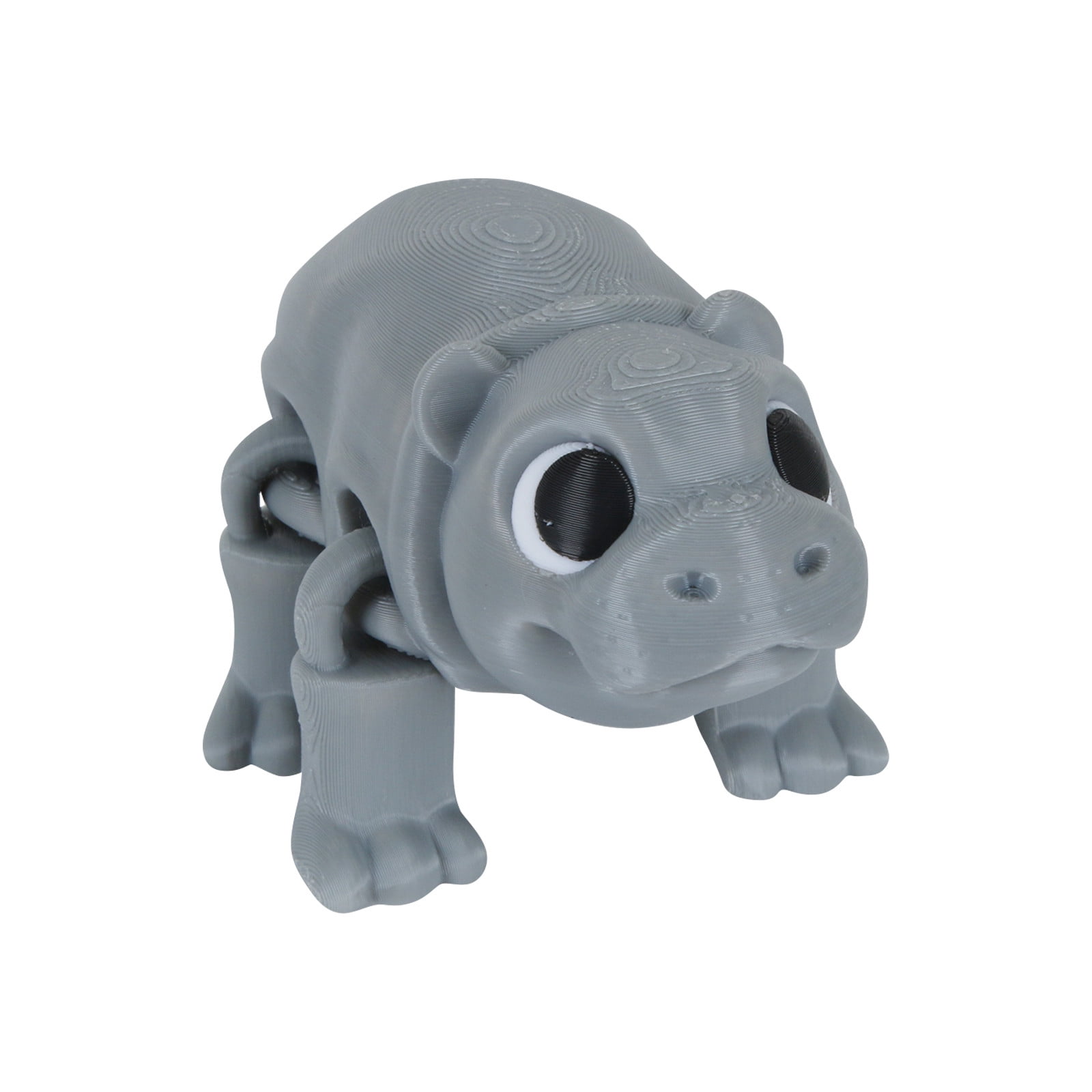 3D Printed Movable Hippo Toy with Articulated Joints, Non-opening Mouth ...