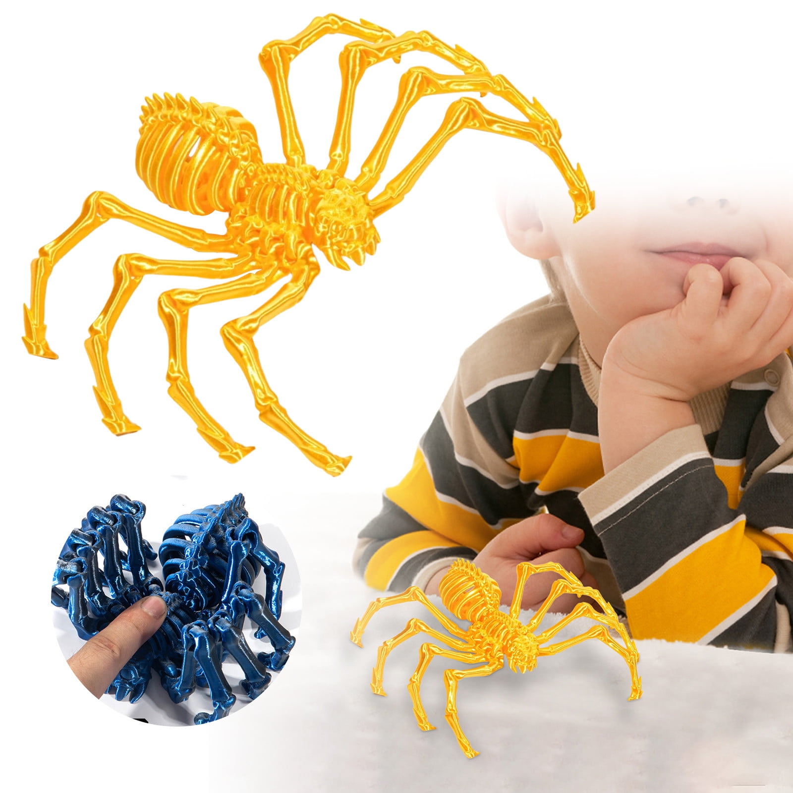3D Printed Movable Spider - Articulated Halloween Desk Toy with ...