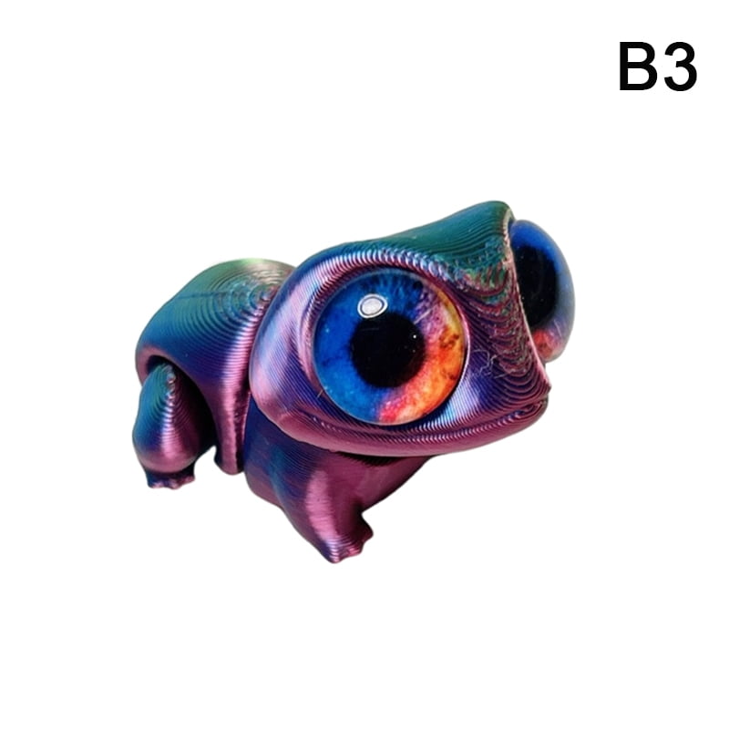 3D Printed Multi-Jointed Frog Cartoon Cemetery Frog Poseable Big-Eyed ...