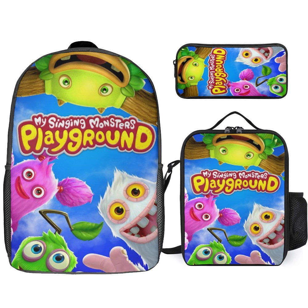 3D Printed Singing Monste Backpack Lightweight Bookbag with Lunch Bag ...