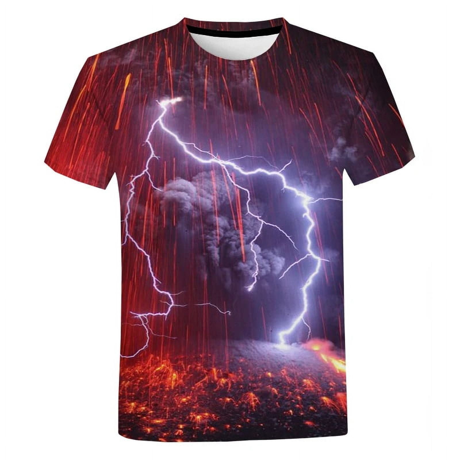 3D Printed Natural Phenomenon Super Lightning T Shirt Streetwear Casual ...