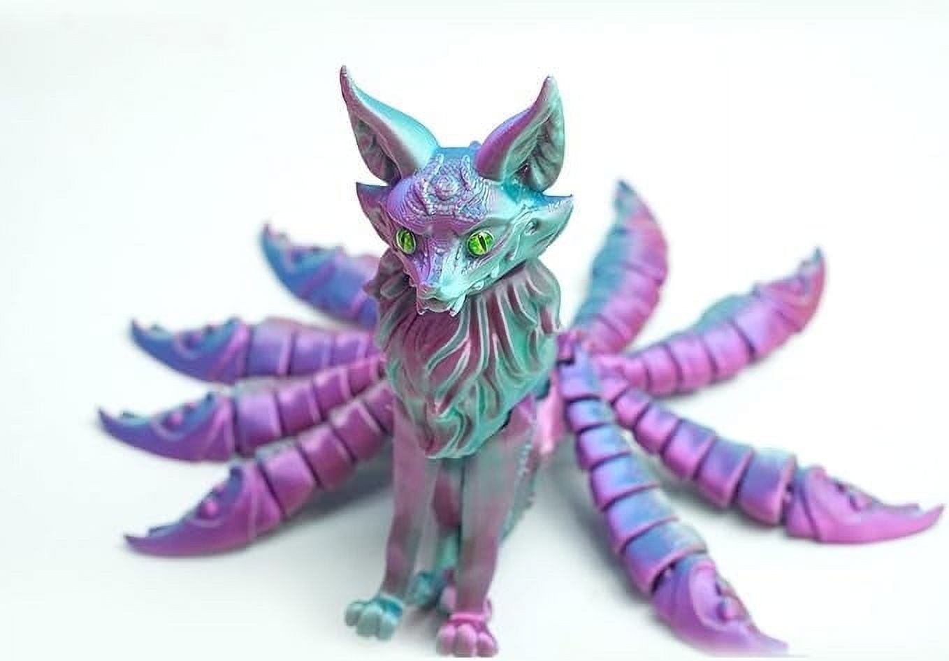 3D Printed Nine Tailed Fox Model, Articulated Miniature Figure ...