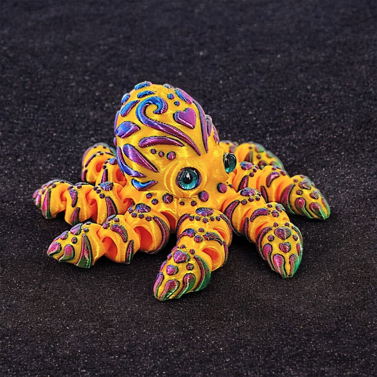 3D-Printed Octopus Action Figure with Posable Joints and Glow-in-the ...