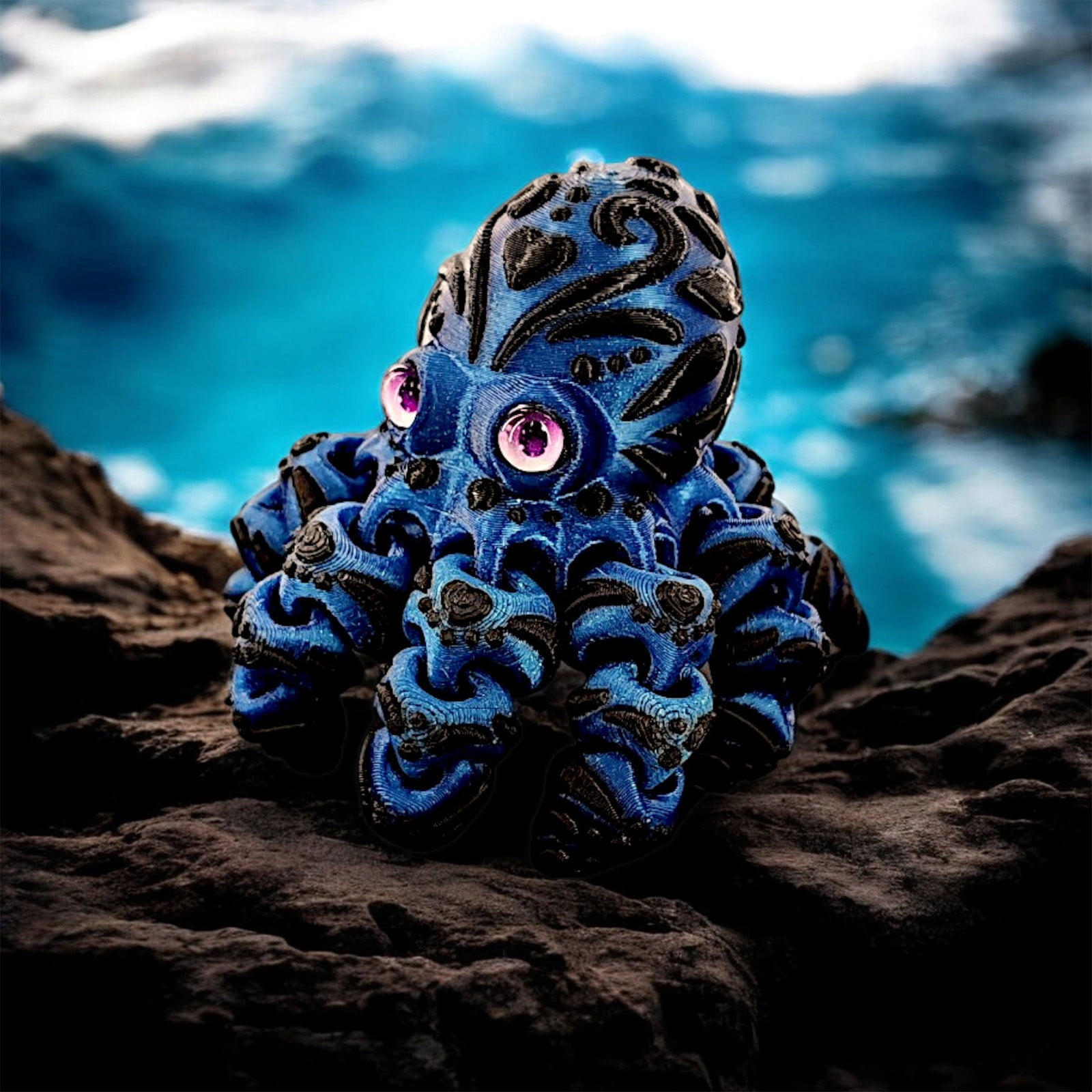 3D Printed Octopus Fidget Toy - Glow-in-the-Dark Articulated Design for ...