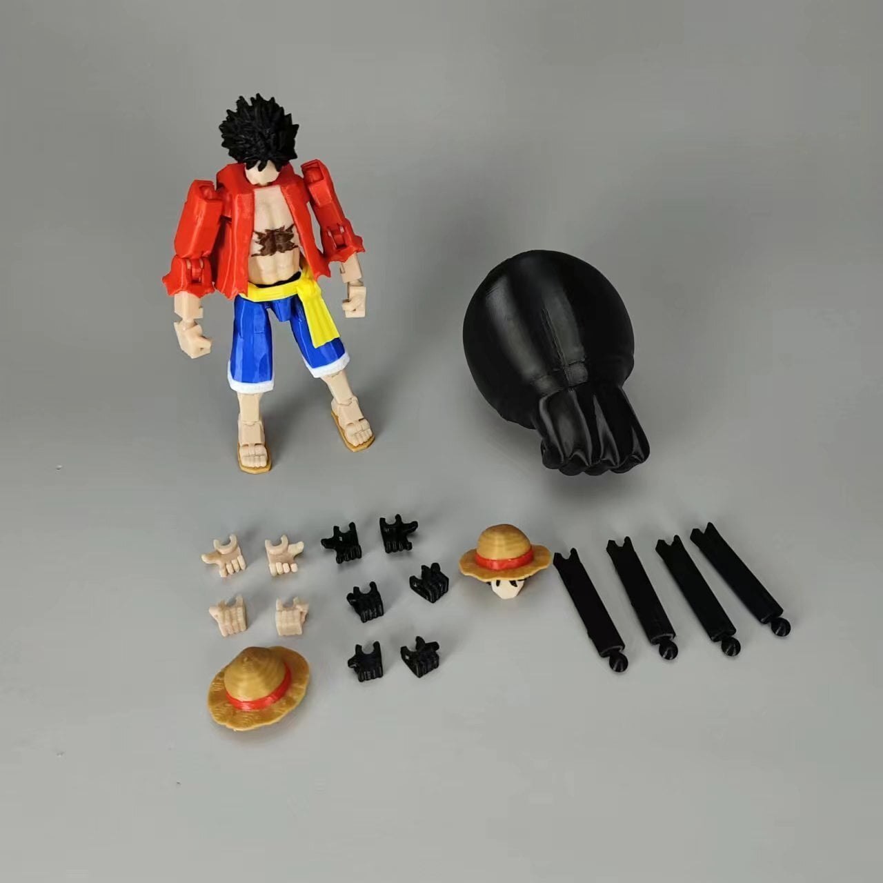 3D Printed One Piece Monkey D Luffy Anime Multi-Jointed Toys Action ...