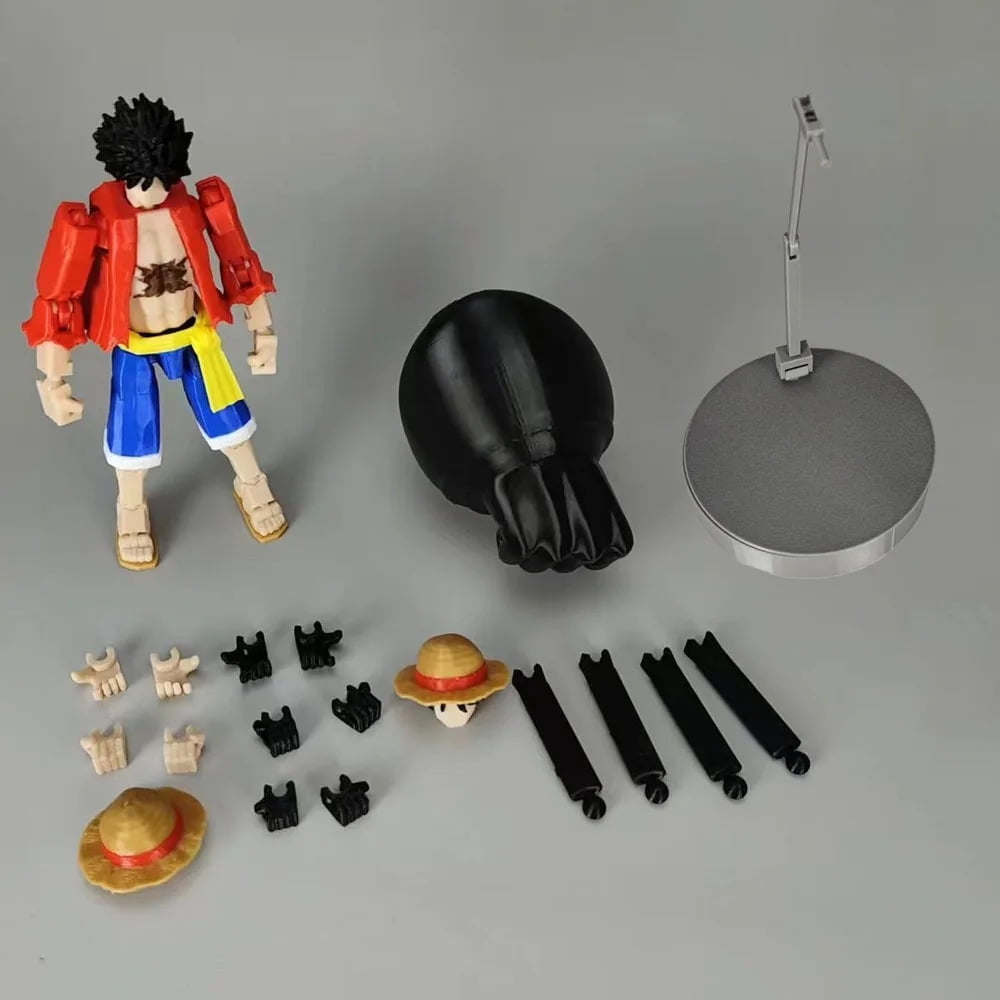 3D Printed One Piece Monkey D Luffy Anime Multi-Jointed Toys Action ...