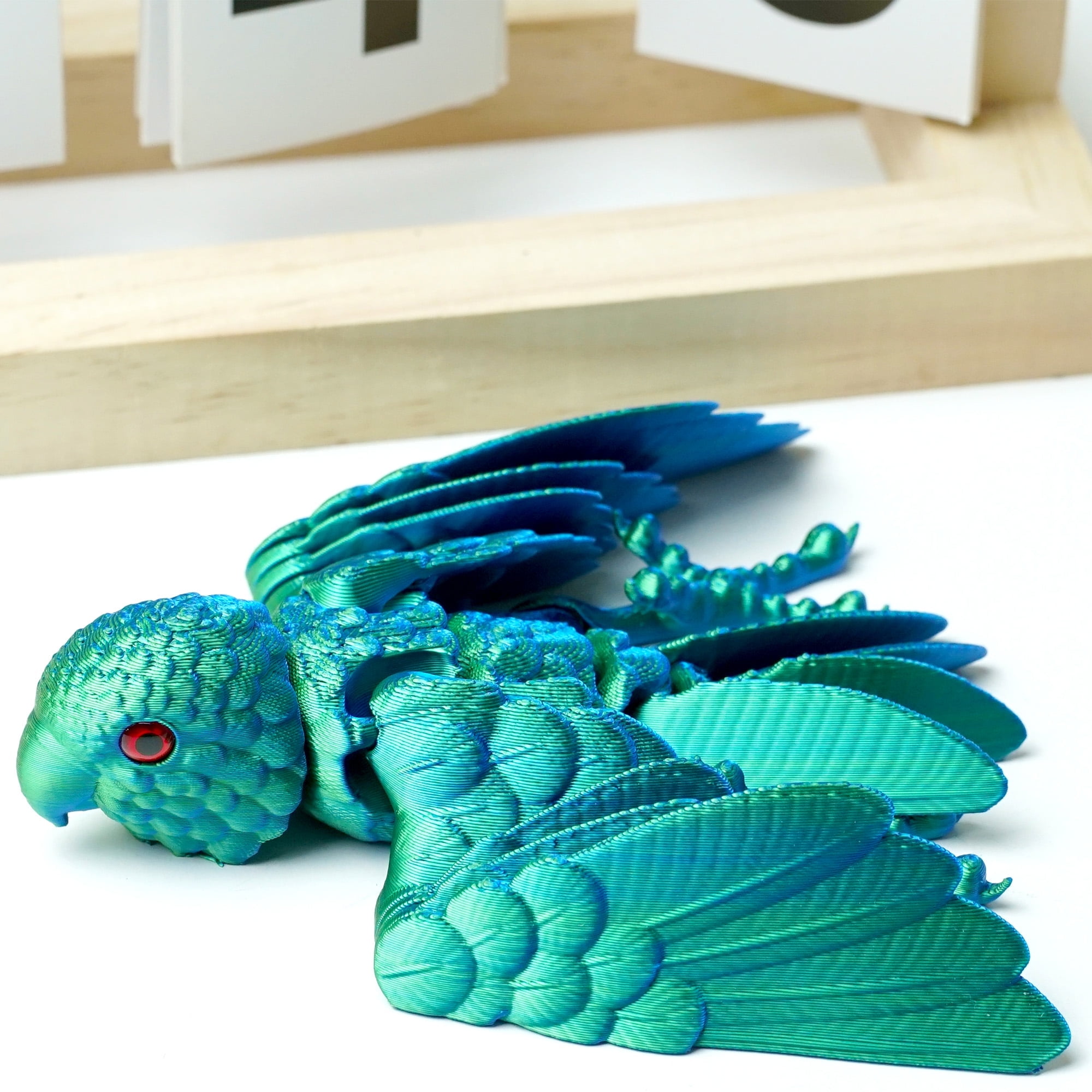 3D Printed Parrot Model,Flexible Animals Toy Statue,Bird with Wing ...
