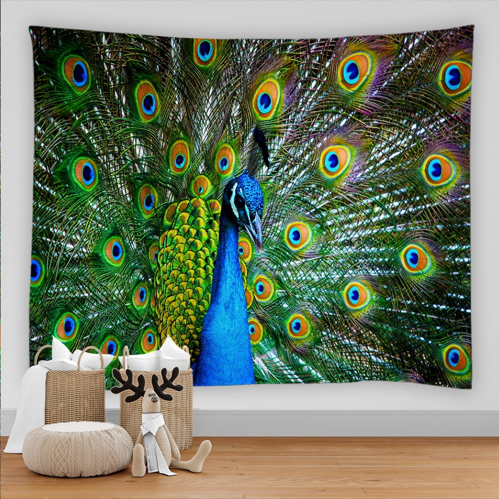 3D Printed Peacocks Birds Tapestry Flower Plant Wall Hanging Hippie ...