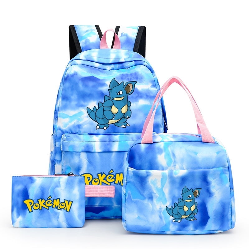 3D Printed Pokemon_Pi_ka_chu 3-Piece Backpack Set - Cute Cartoon Backpack, Insulated Lunch Bag ...
