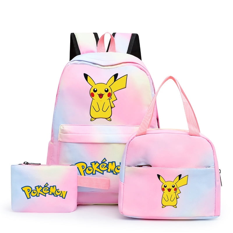 3D Printed Pokemon_Pi_ka_chu 3-Piece Backpack Set - Cute Cartoon Backpack, Insulated Lunch Bag ...