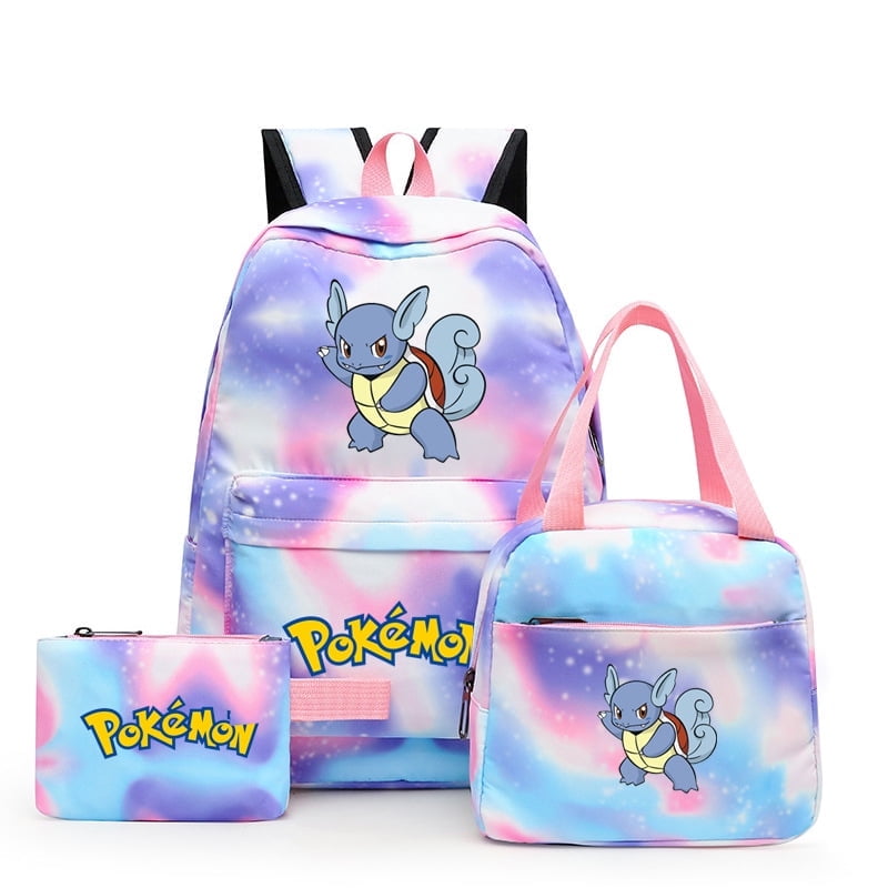 3D Printed Pokemon_Pi_ka_chu 3-Piece Backpack Set - Cute Cartoon Backpack, Insulated Lunch Bag ...
