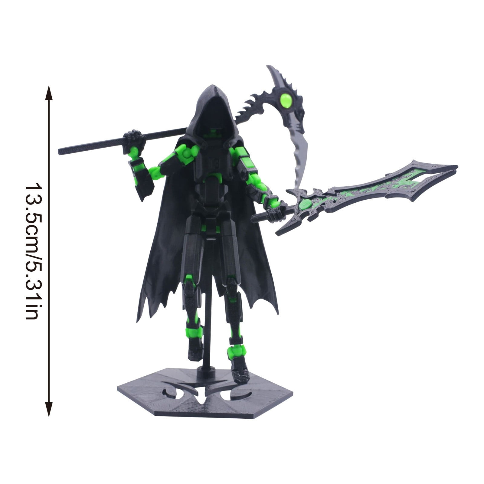 3D Printed Poseable Action Figure, Grim Reaper with Cloak T13 Model for ...