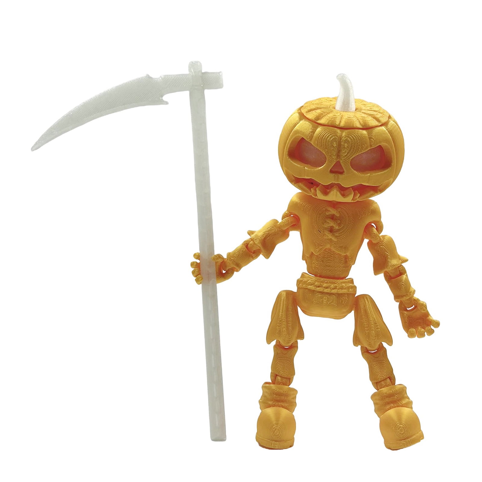 3D Printed Pumpkin Men Statue Articulated Pumpkin Head Figure with ...