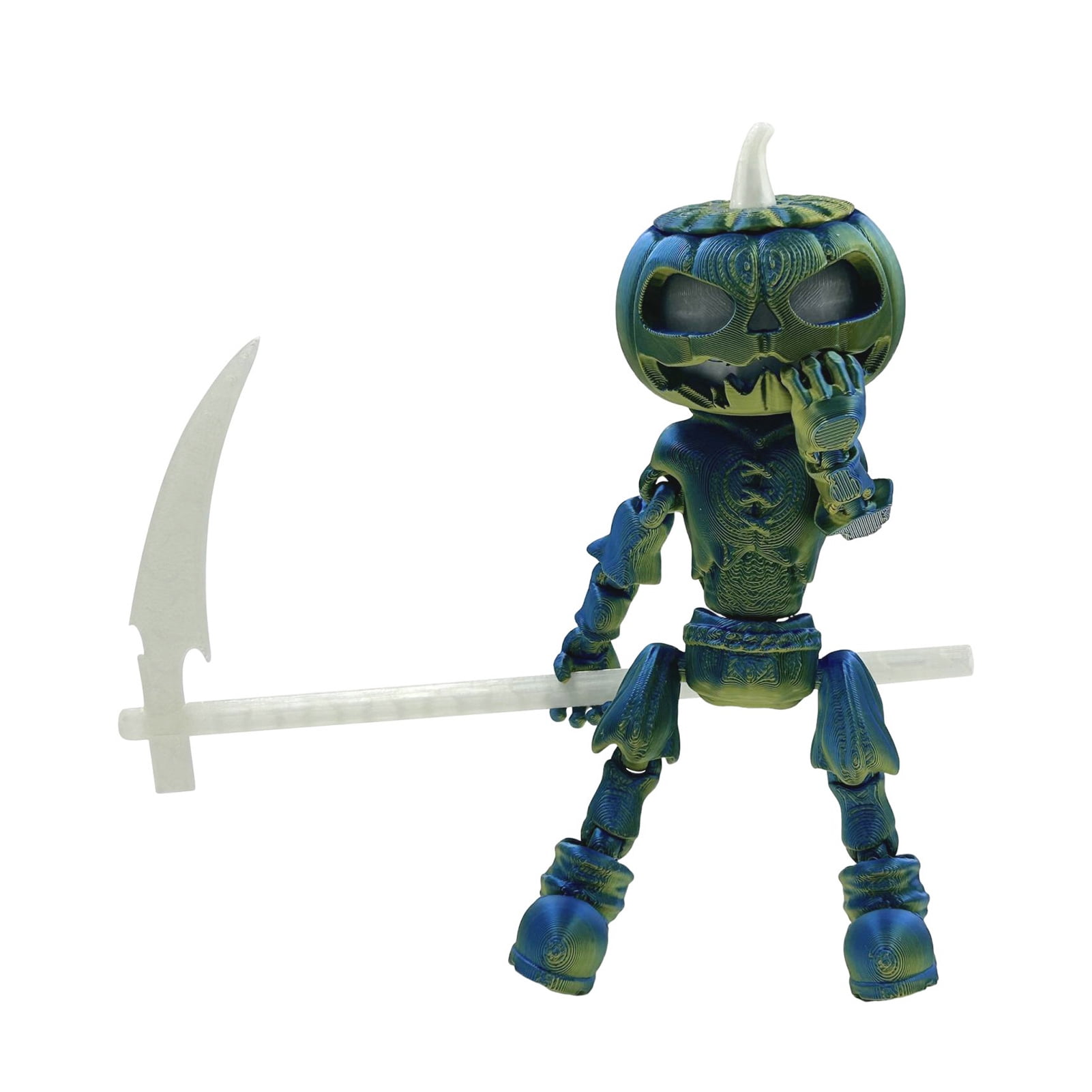 3D Printed Pumpkin Men Statue Articulated Pumpkin Head Figure with ...