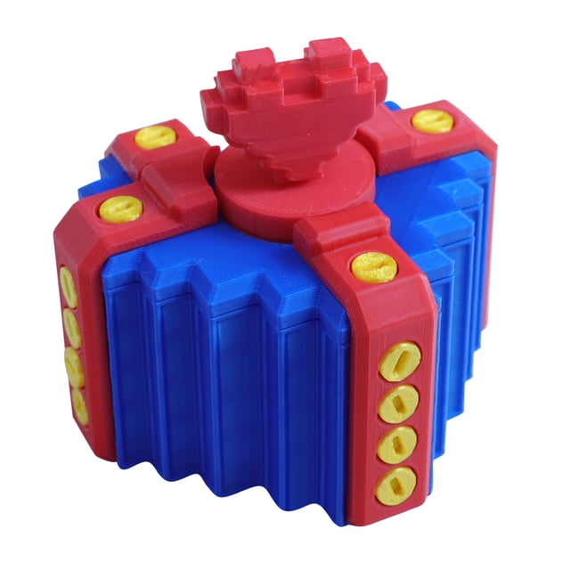 3D Printed Puzzle Gift Box | Secret Key Hidden in Screw Design ...