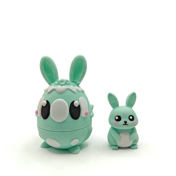 3D Printed Rabbit Figurine Emerging From Egg Easter Sculpture For Home ...