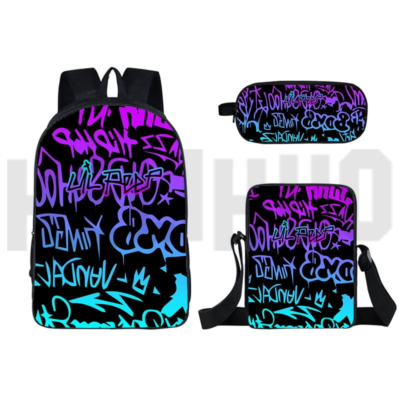 3D Printed Rapper Backpack Mens Laptop Travel Leisure Shoulder Bag 3 ...