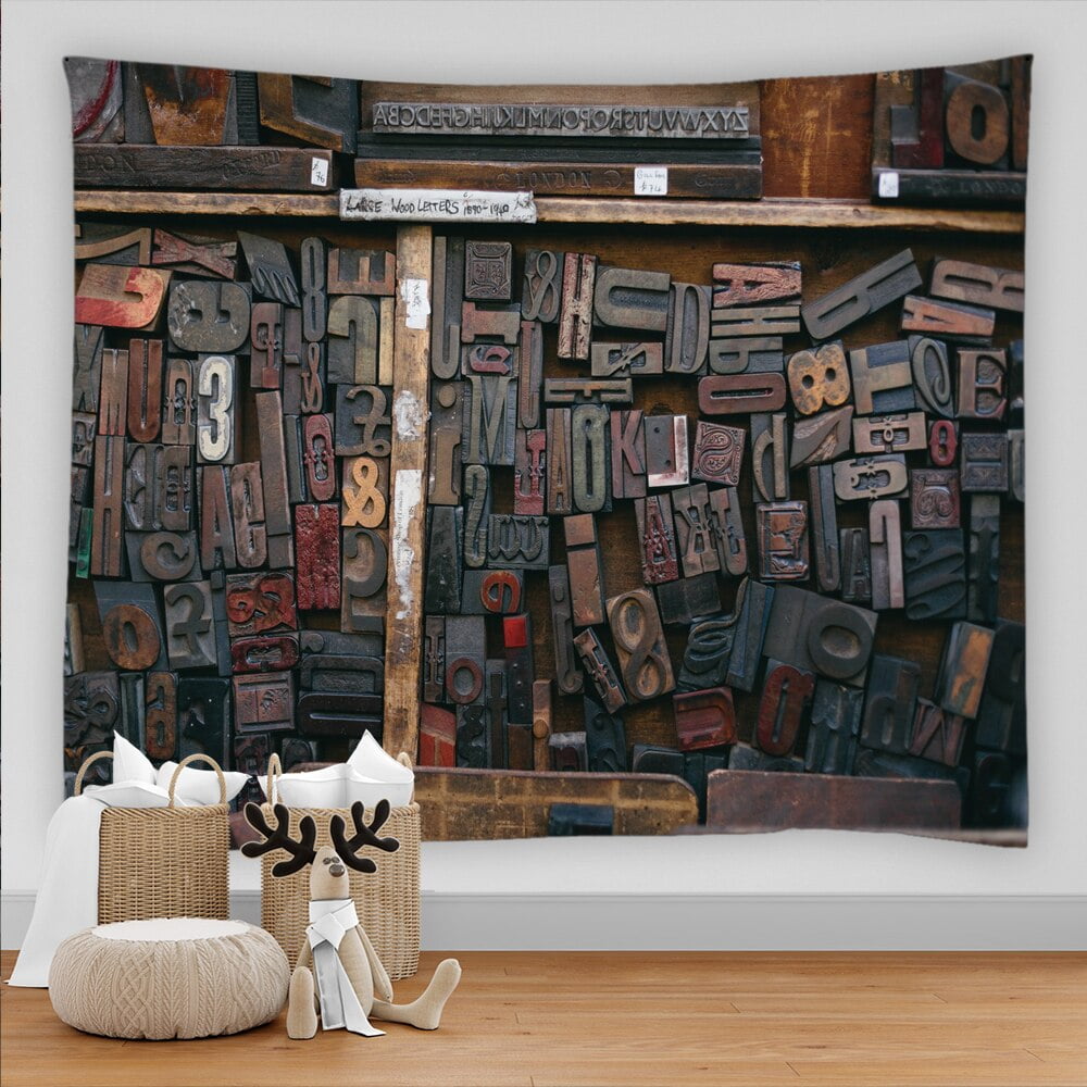 3D Printed Retro Personality Art Wood Grain Tapestry Wall Hanging Boho ...