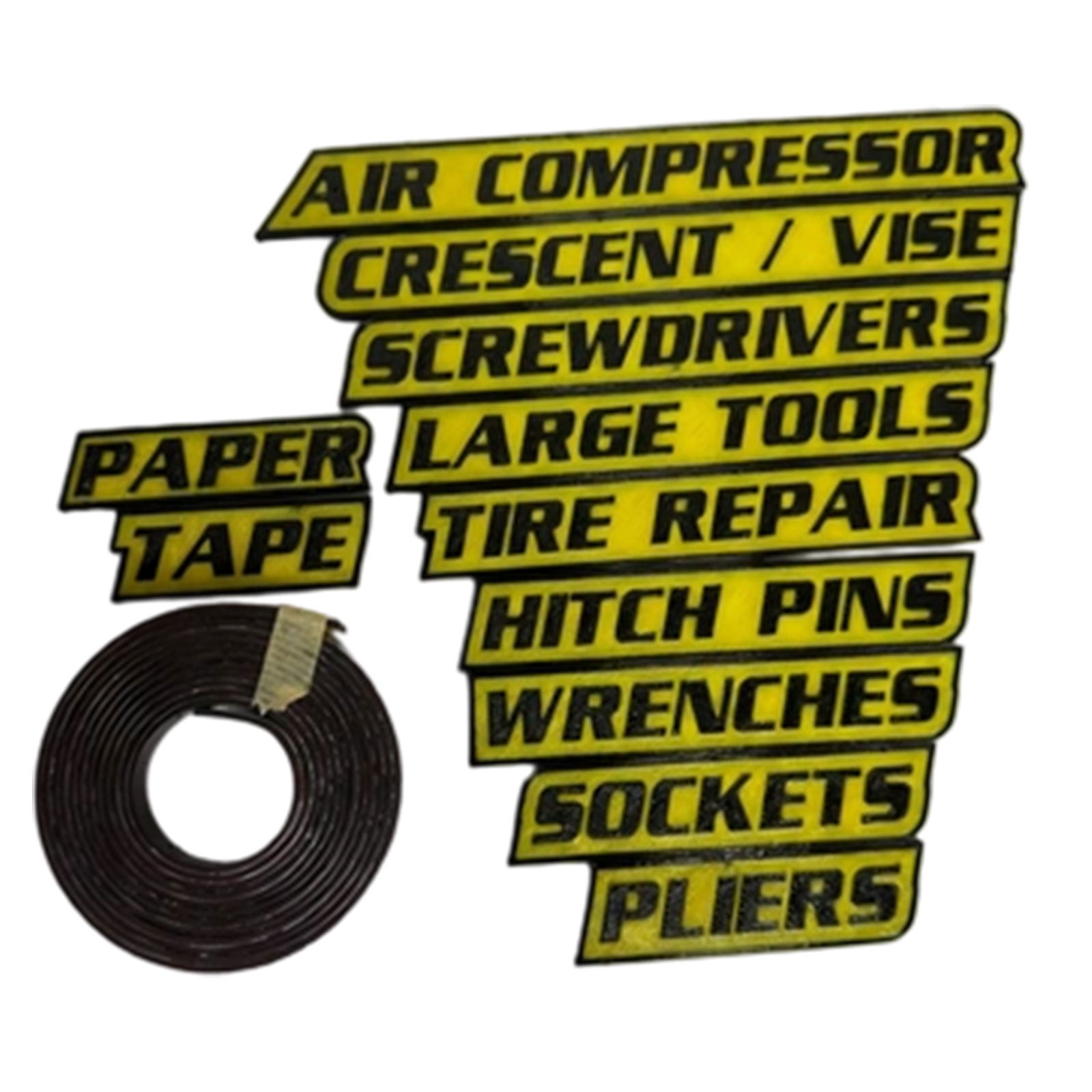 3D Printed Reusable Toolbox Labels Multipurpose Organization System for Steel Tool Storage Boxes ...