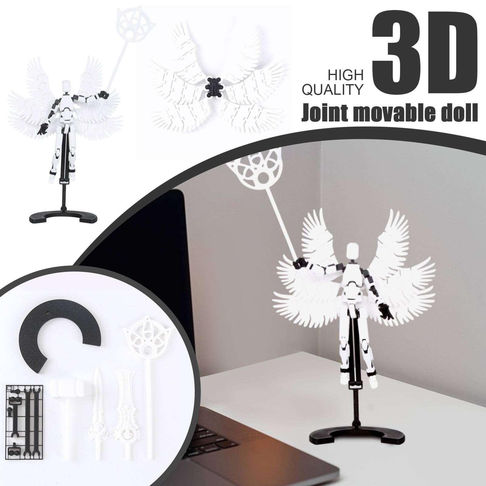 3D Printed, Robot Toy, Best Gift, Action Figures, Stick Bots, Jointed ...