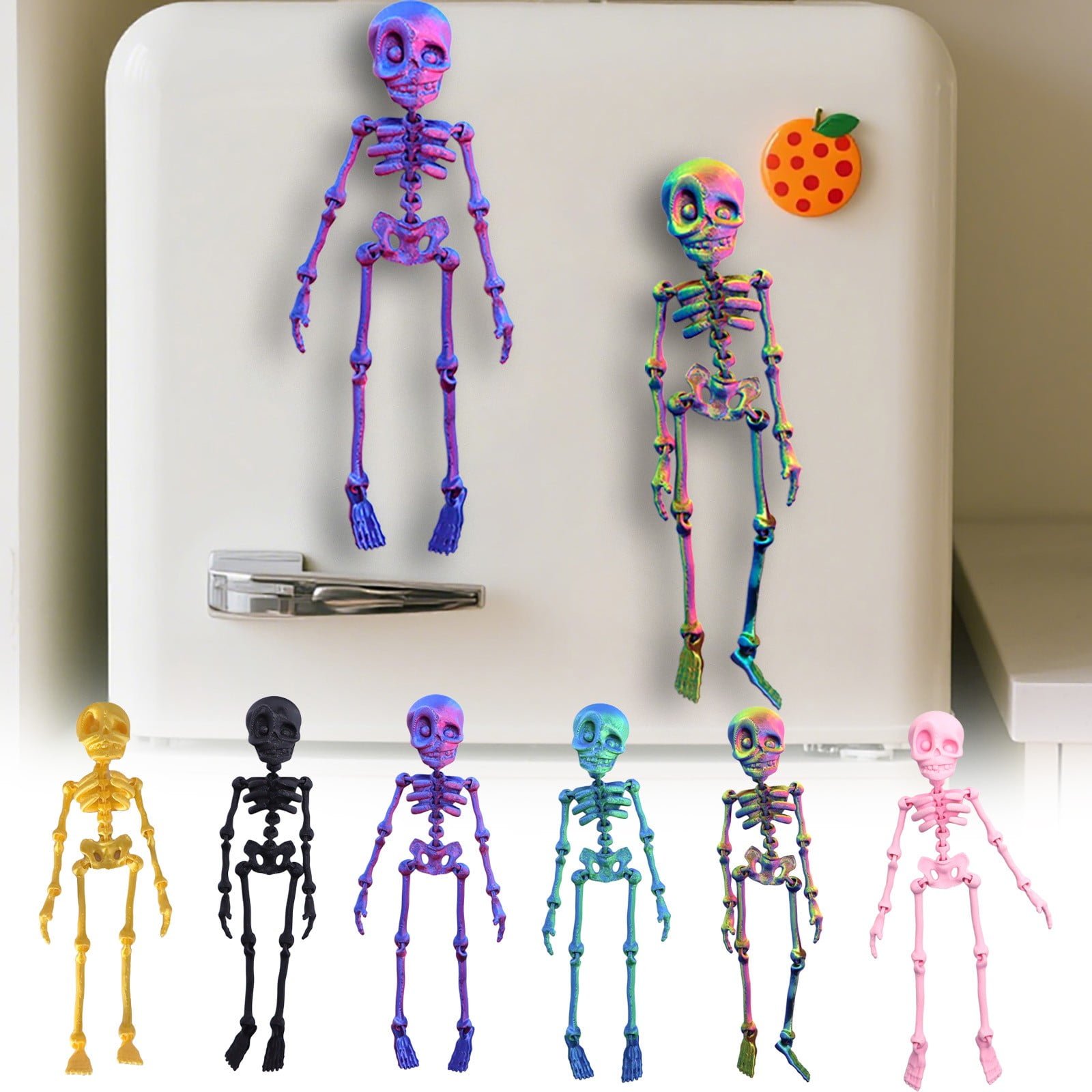 3D Printed Skeleton Fridge Magnets - Movable Joint Human Bones, Fun ...