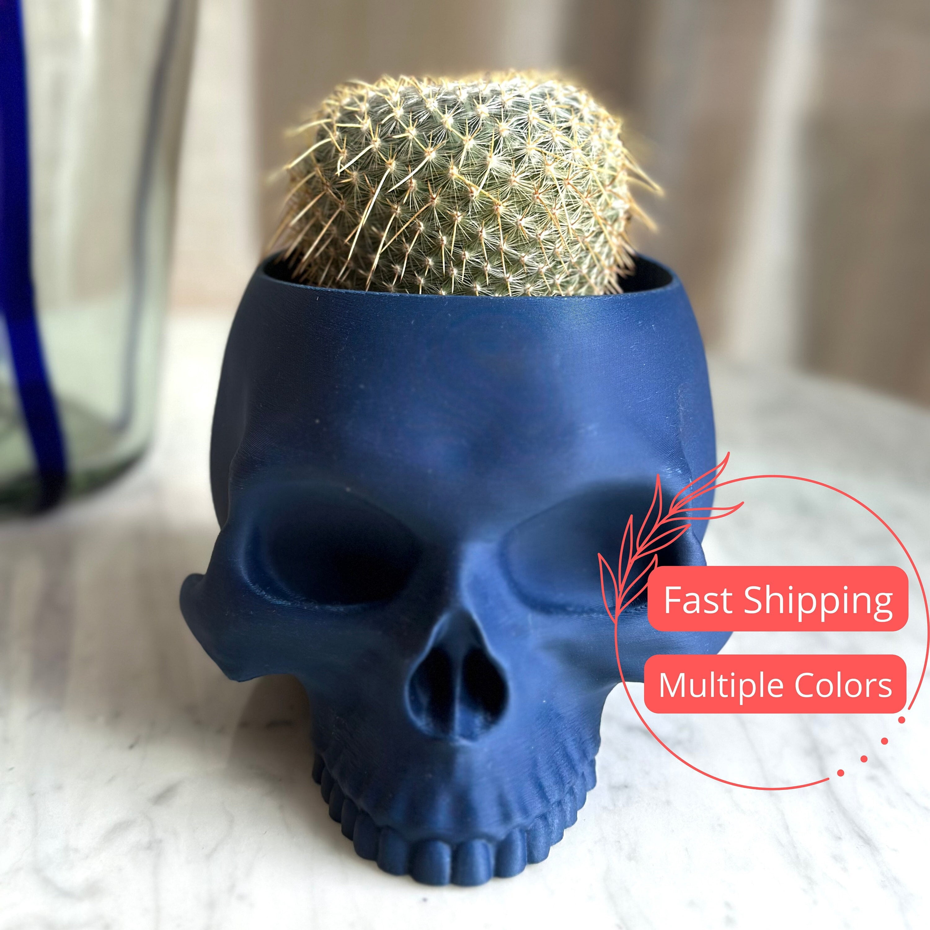 3D Printed Skull Planter with Drainage | Plant Pot with Drainage Hole ...