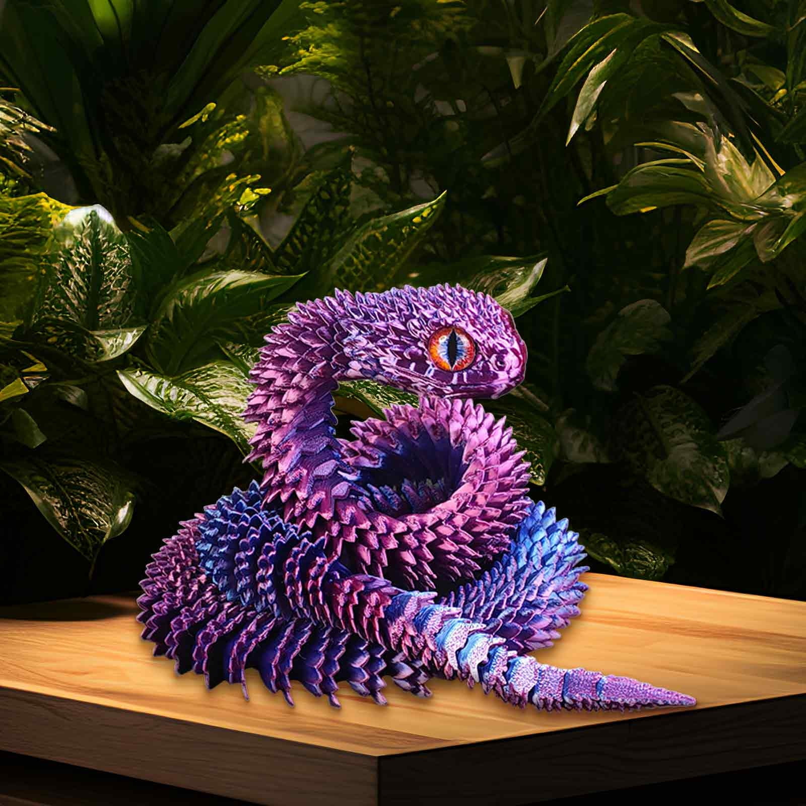 3D Printed Snake, 23.6 Inch 3D Printed Toy Snake, Flexible 3D Printed ...