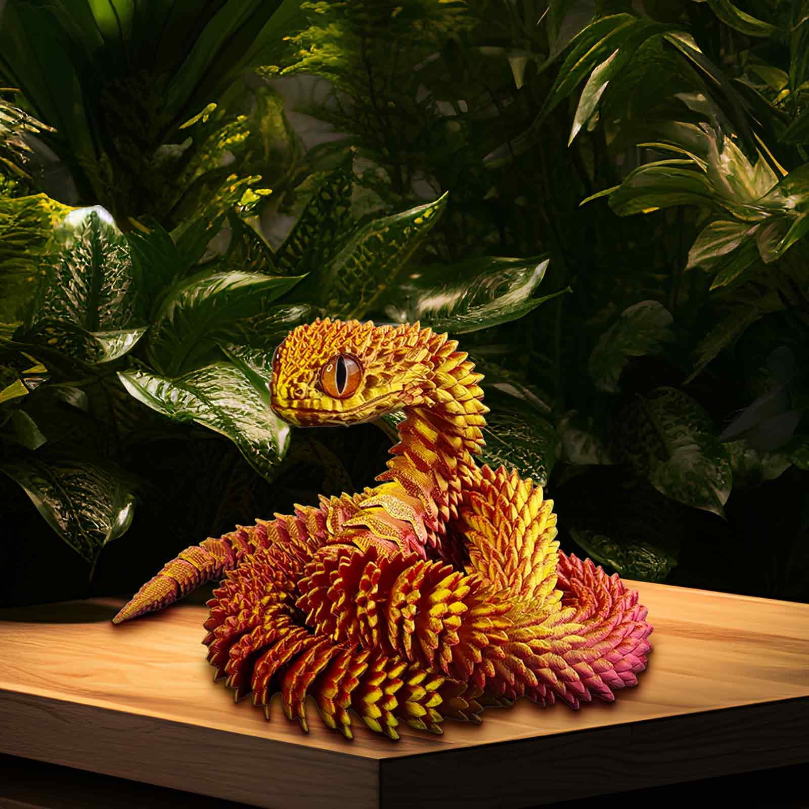 3D Printed Snake, 23.6 Inch 3D Printed Toy Snake, Flexible 3D Printed ...