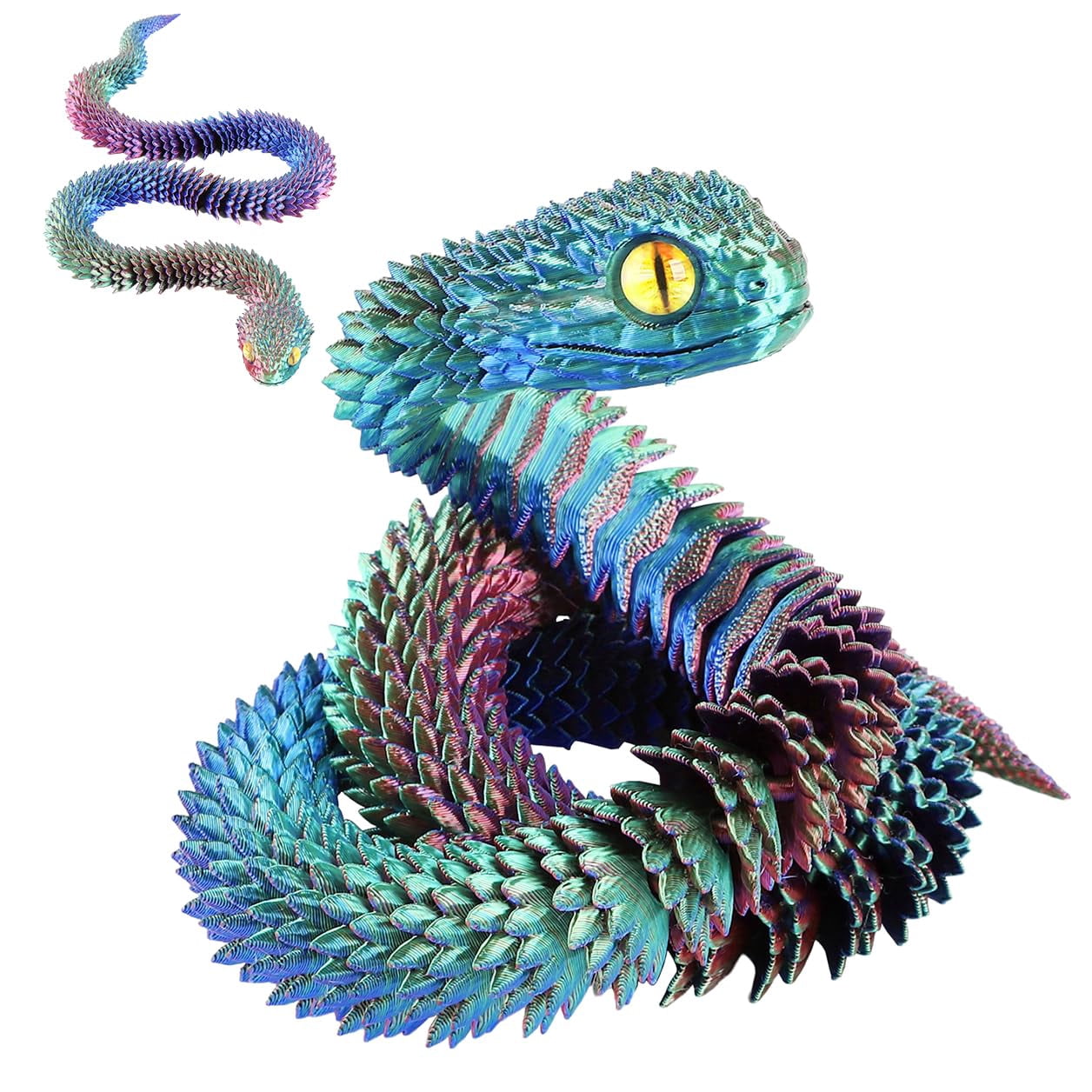 3D Printed Snake, 24 Inch 3D Printed Toys, Articulated 3D Printed ...