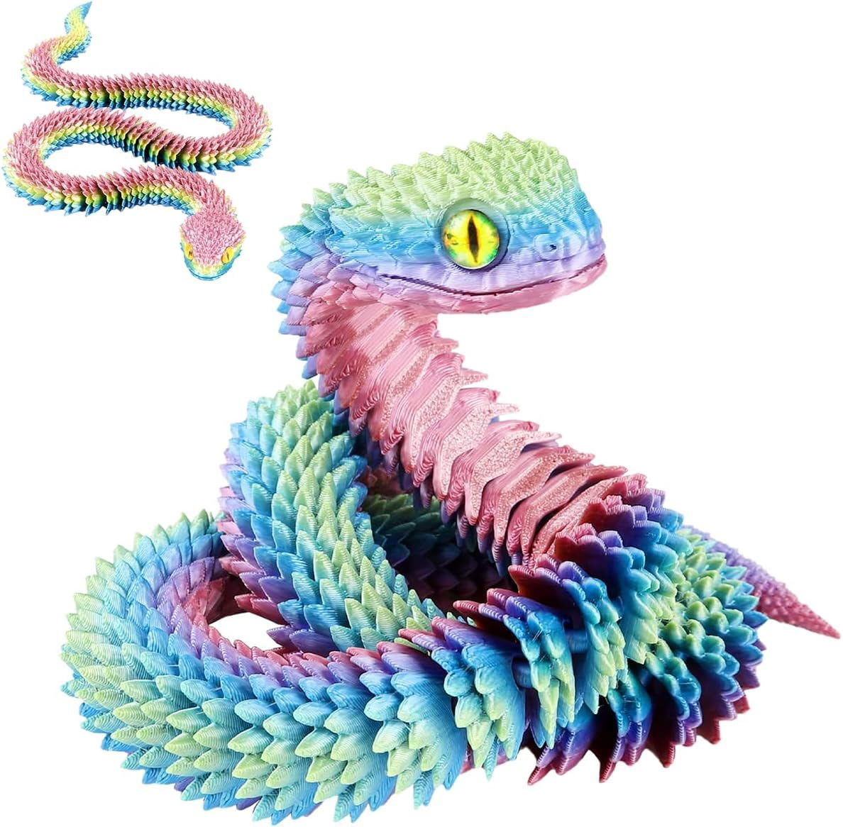 3D Printed Snake,3D Printed Animals, 24 Inch 3D Printed Fidget Toys ...