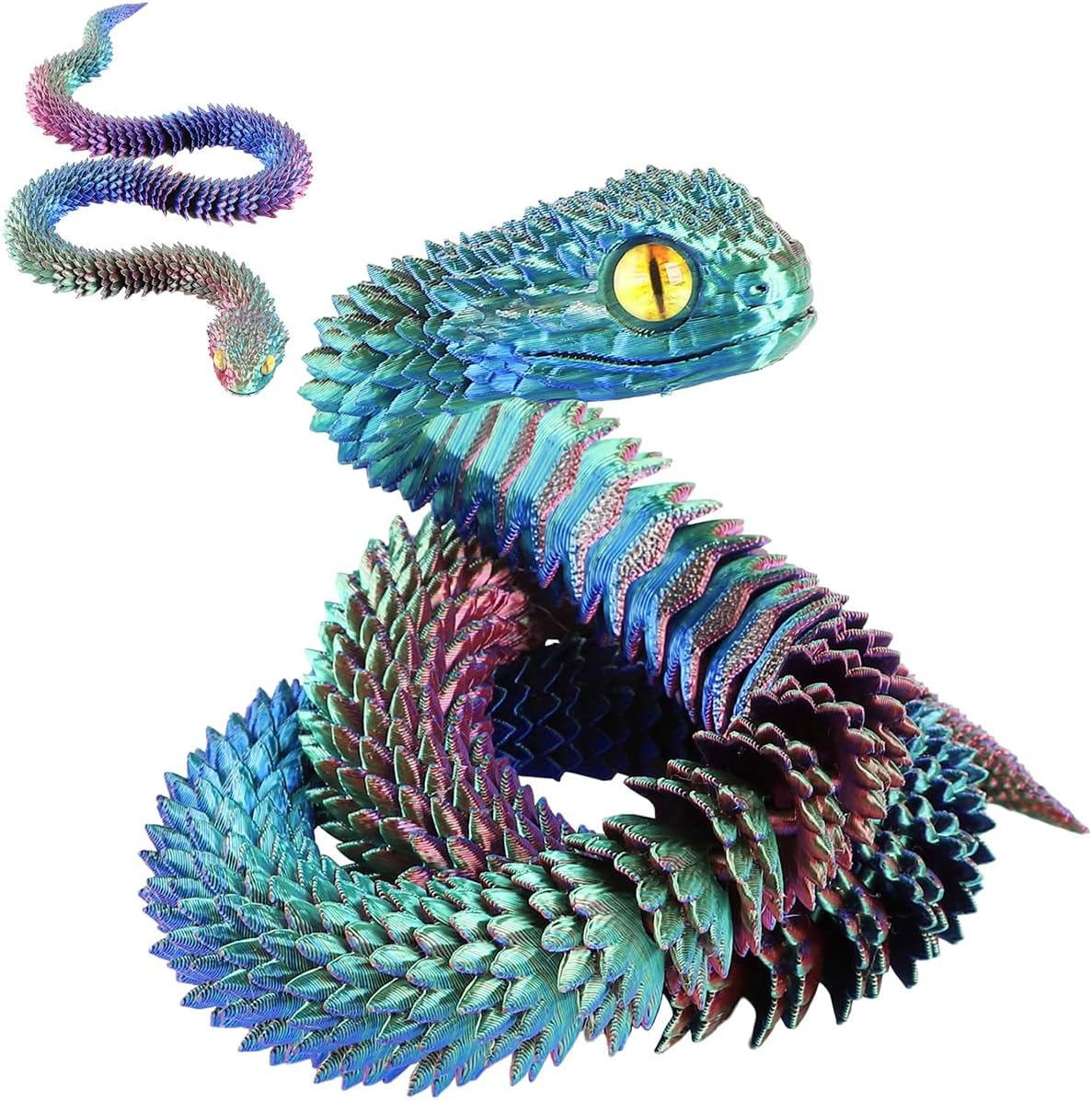 3D Printed Snake,3D Printed Animals, 24 Inch 3D Printed Fidget Toys ...