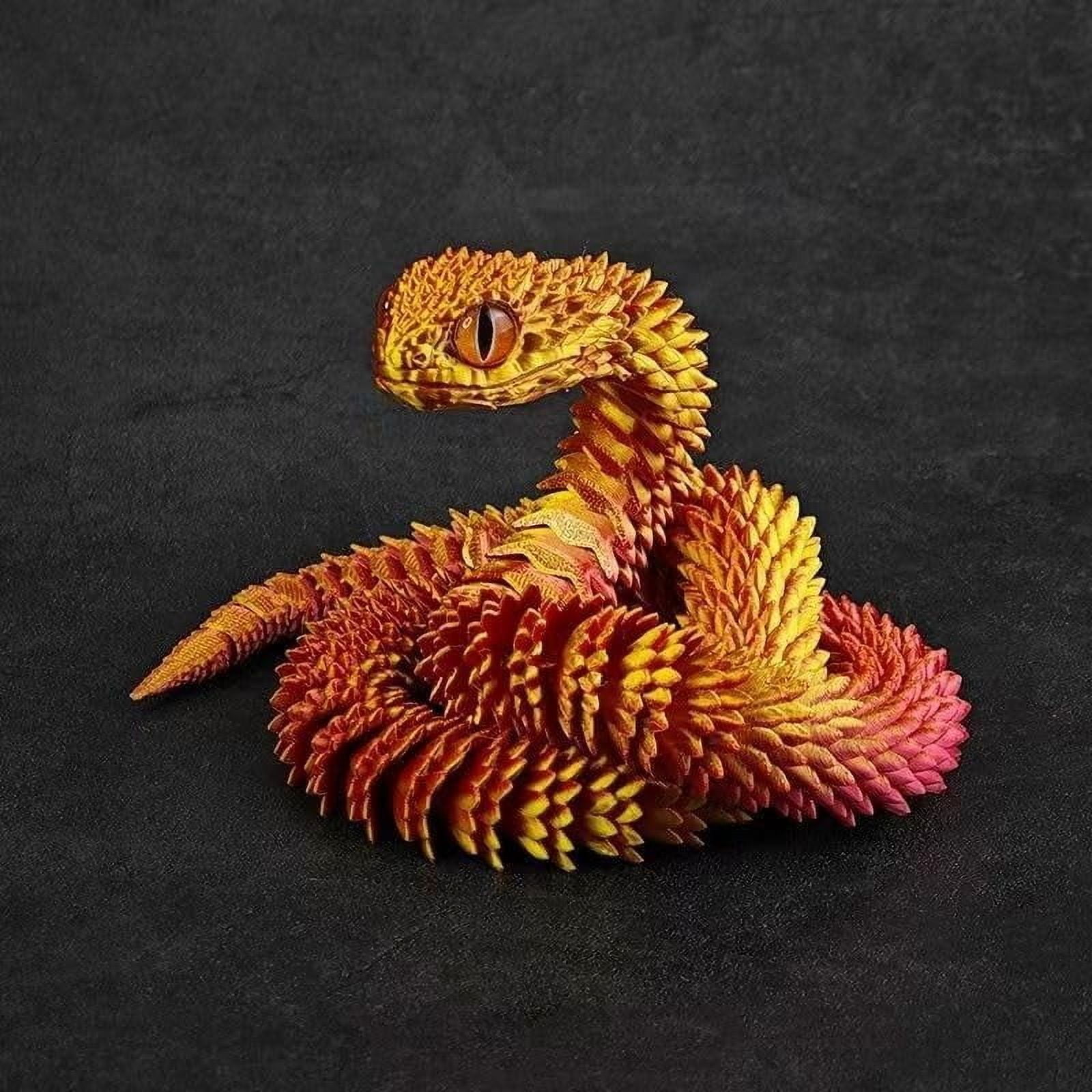 3D Printed Snake Animals Toys, Articulated Flexible 3D Printed Viper ...