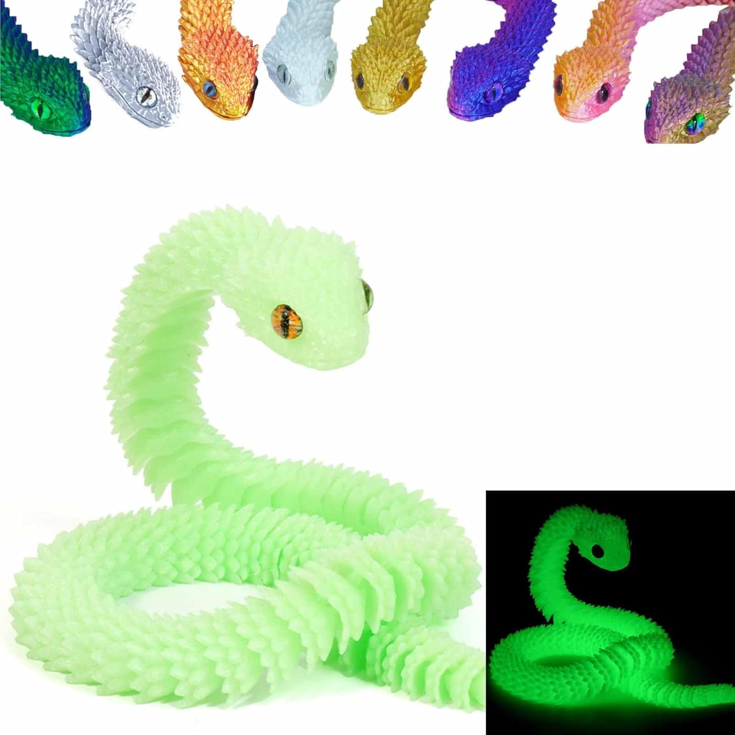 3D Printed Snake Articulated Flexible Joint Resin Simulation Viper ...
