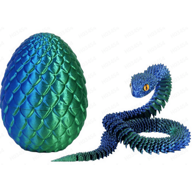 3D Printed Snake Easter Egg with Fidget Snake Inside, 3D Easter ...