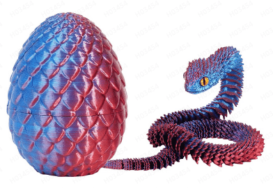 3D Printed Snake Easter Egg with Fidget Snake Inside, 3D Easter ...