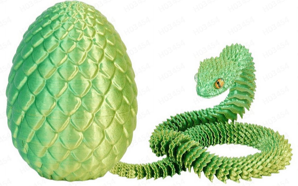3D Printed Easter Snake Egg, Snake Eggs with Dragon Inside, Crystal ...