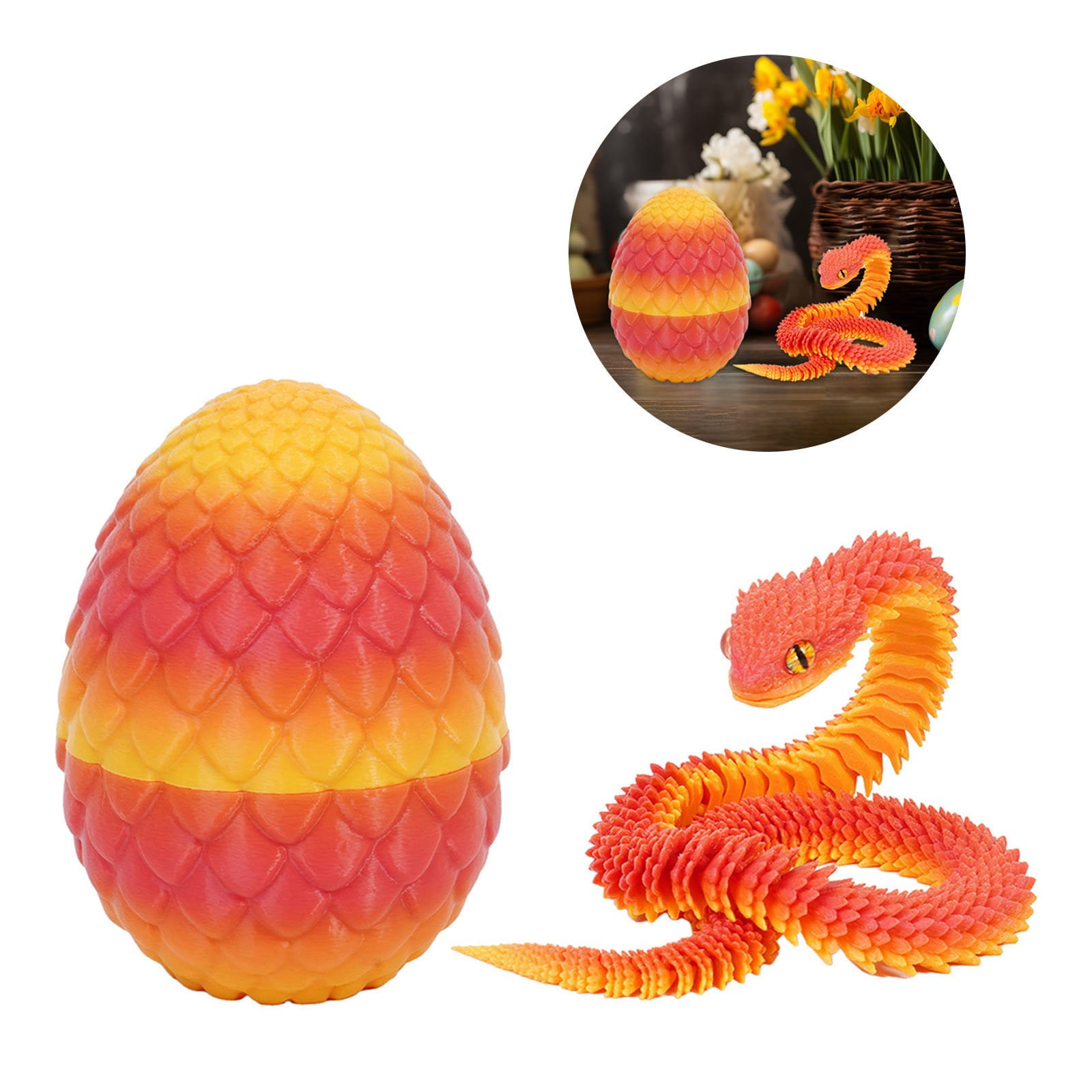 3D Printed Snake Egg with Snake Inside,3D Printed Animals Toys,Like ...