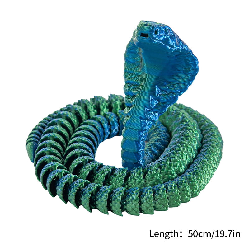 3D Printed Snake Fidget Toys Crystal Dragon Flexible Joints Executive ...