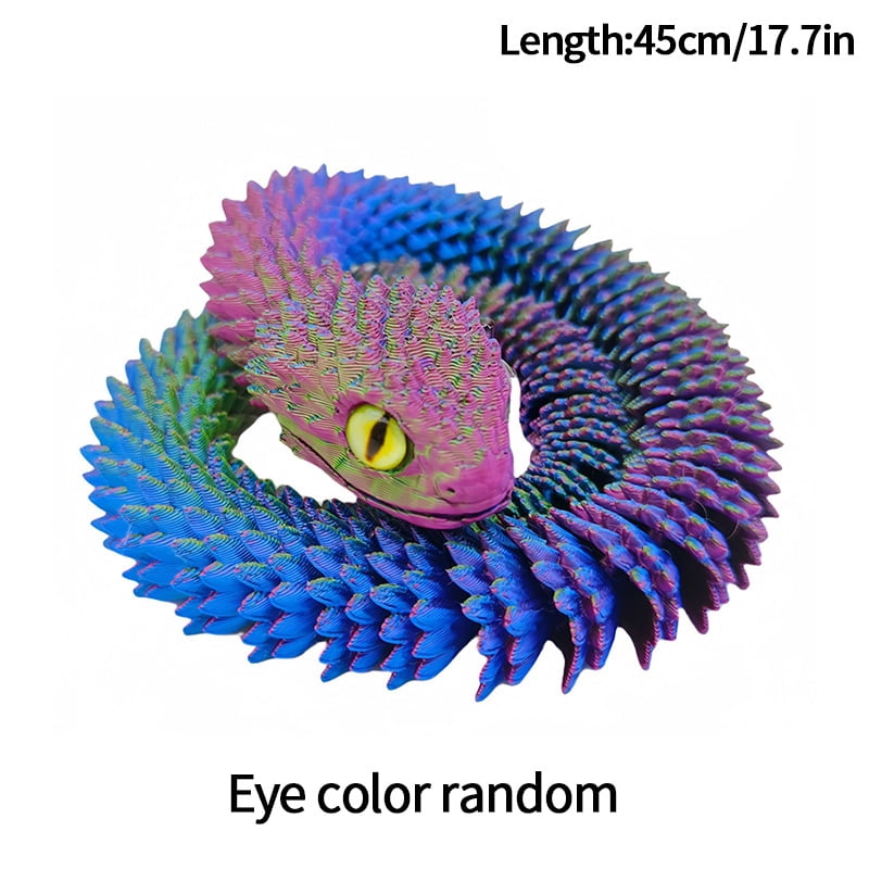 3D Printed Snake Fidget Toys Crystal Dragon Flexible Joints Executive ...