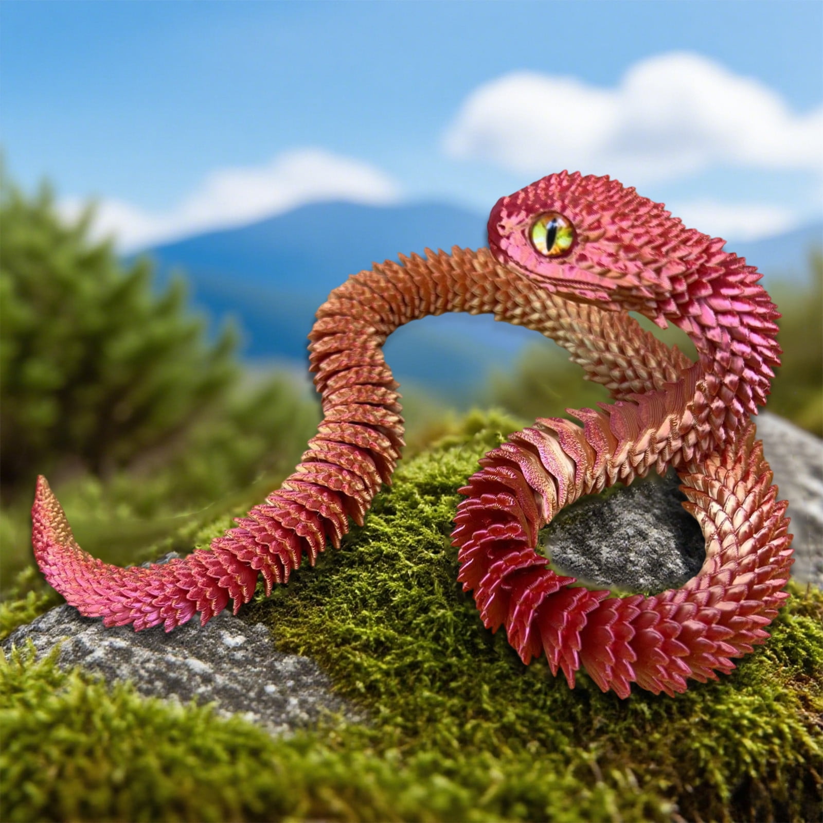 3D Printed Snake Hand Toy with Movable Joints, Realistic Plastic ...