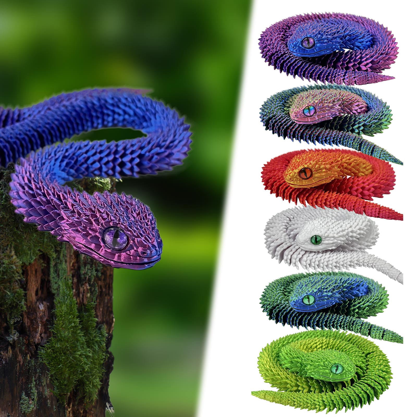 3D Printed Snake Model under $5! Xqxayjr 3D Printed Snake Model,Multi ...