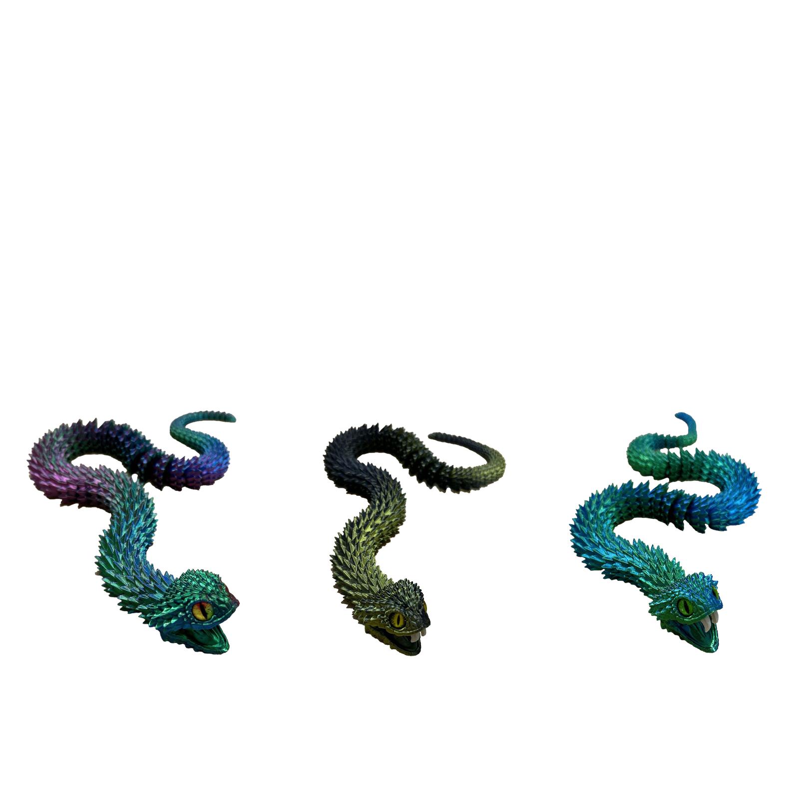 3D Printed Snake Model,Flexible Animals Toy Statue,Movable Joints ...