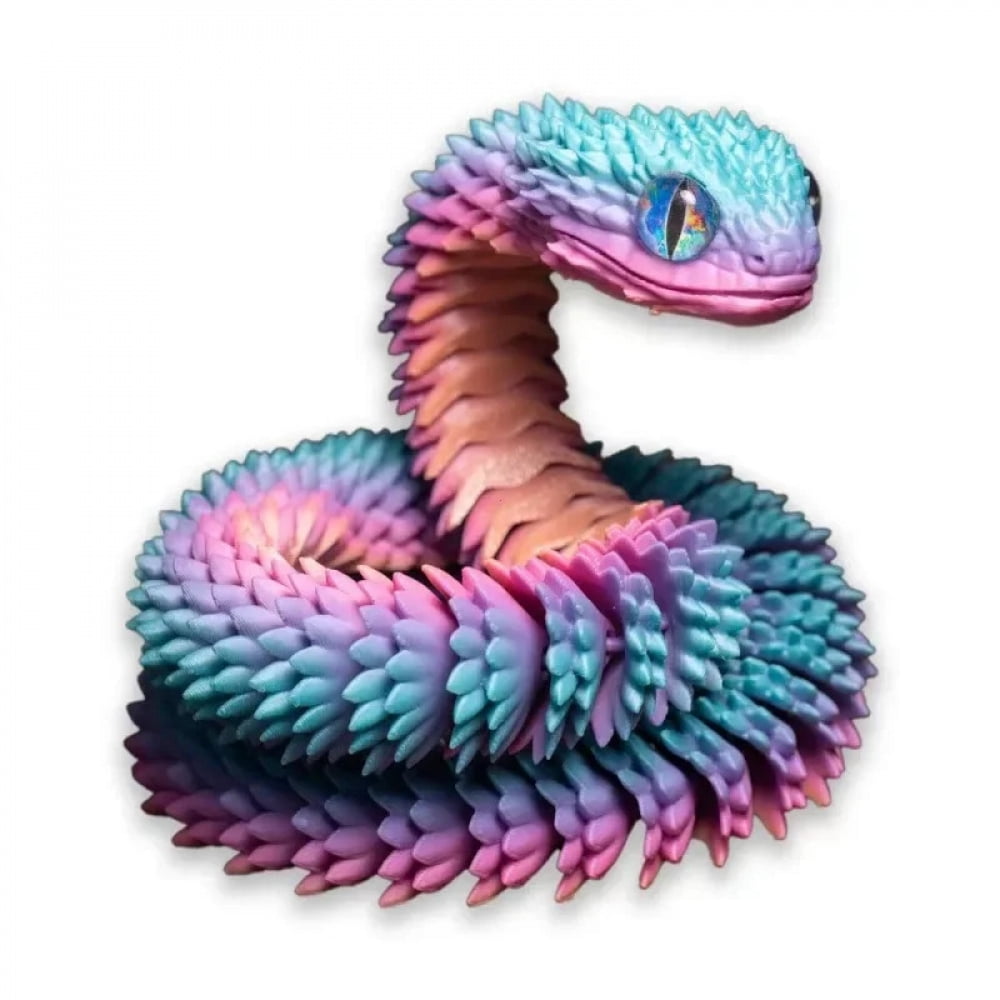 3D Printed Snake Movable Joint Fidget Toy Figurine Simulation Snake ...