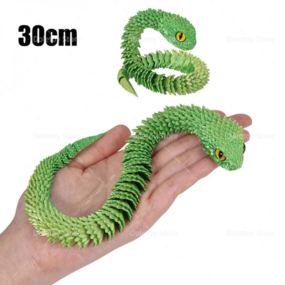 3D Printed Snake Multi-jointed Movable Toy Model Bush Viper Toy-Dragon ...