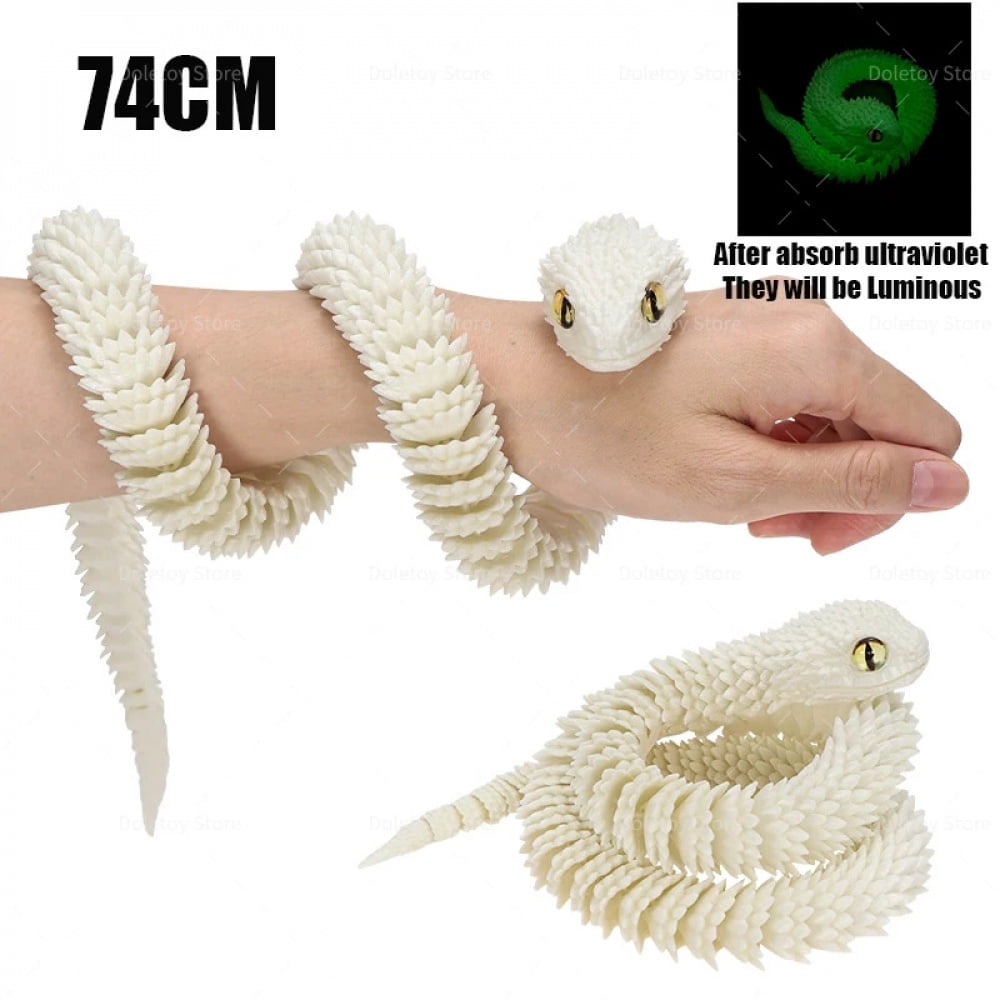 3D Printed Snake Multi-jointed Movable Toy Model Bush Viper Toy-Dragon ...